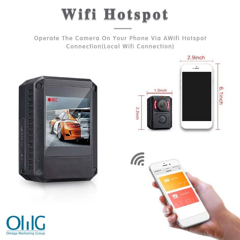 BWC081 – Ultra Mini WIFI Police Body Worn Camera (140 Degree + Night ...